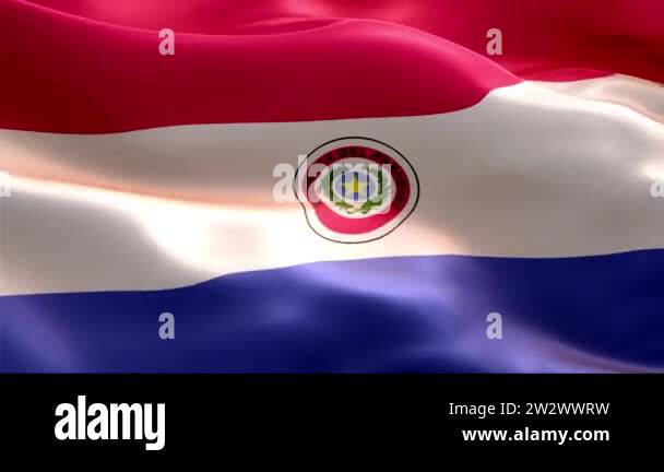 Flag of Paraguay waving in the wind. 4K High Resolution Full HD ...