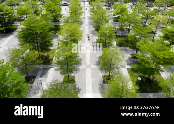 Aerial View of Regular Urban Design And Soft Landscaping. Top View of ...