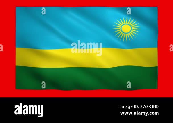 Rwanda flag on green screen for chroma key Stock Video Footage - Alamy