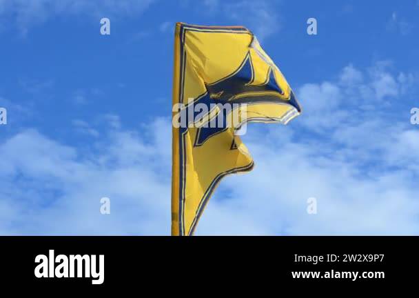 Flag of the regiment "Azov". Public exhibition of military equipment ...