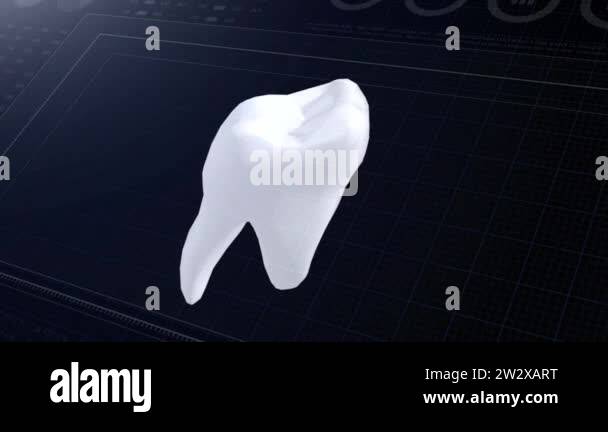 HUD display monitor 3d. Rotating view of 3D tooth Stock Video Footage ...