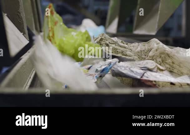 Plastic waste Recycling line. Garbage sorting plant. Sorting of Plastic ...