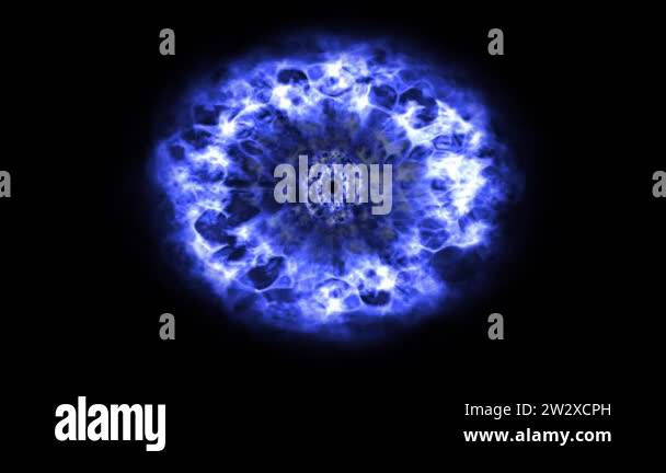 Dynamic Blue colored shockwave or neon-colored fire wave animation over ...