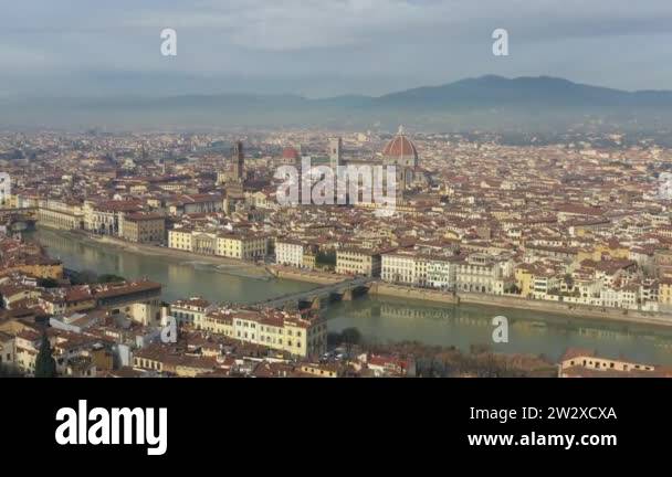 Florence landscape skyline panorama tuscany firenze Stock Videos ...
