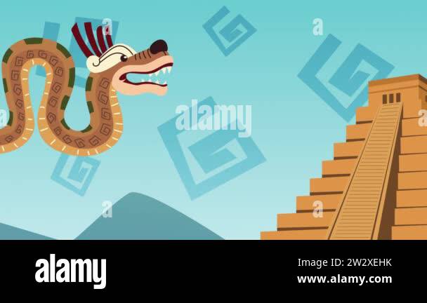 culture aztec pyramid and dragon animation Stock Video Footage - Alamy