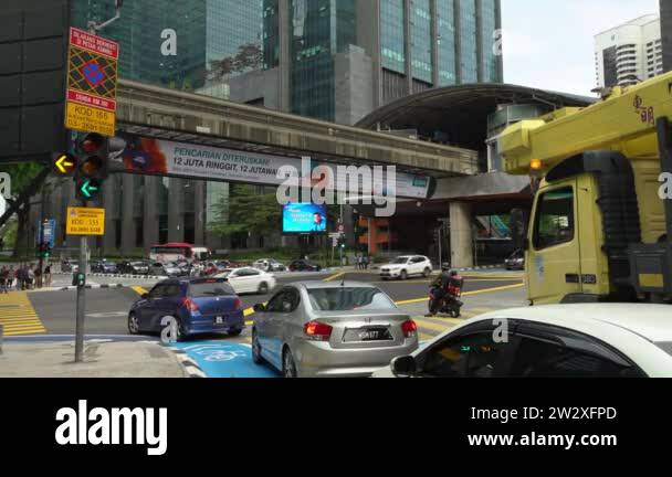 Kuala Lumpur , Malaysia-14 April, 2018: 4K, Street with traffic in ...