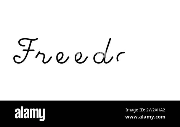 Freedom Decorative Handwriting Animation in Six Cursive and Gothic ...
