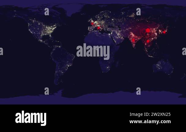 COVID-19 Coronavirus Global pandemic map. The spread of a new dangerous ...