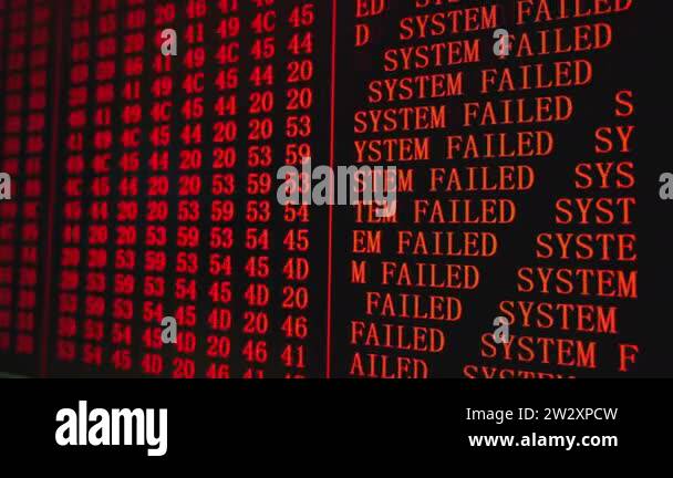 Program HEX SYSTEM FAILED red text code on scientific device screen ...