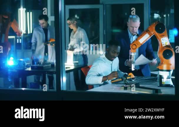 Technology development laboratory engineers testing Stock Videos ...