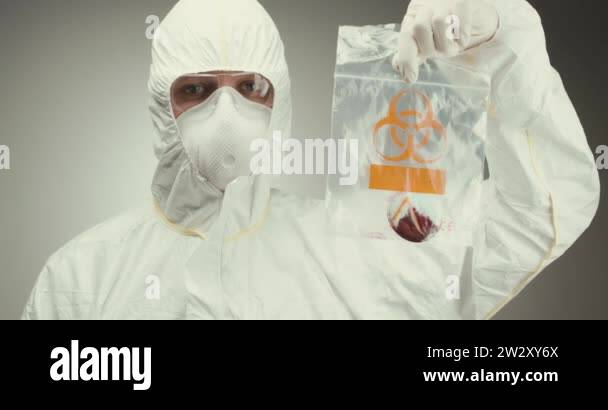 Scientist laboratory protection glasses test tube concept biohazard ...