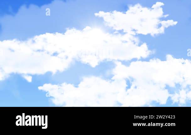 Beautiful Blue sky with clouds Loop Animation Background Green Screen ...