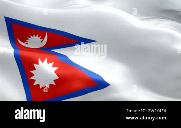 Nepal waving flag. National 3d Nepali flag waving. Sign of Nepal island seamless loop animation ...