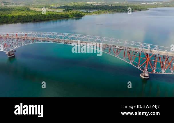 Panoramic of San Juanico Bridge, the longest bridge in the Philippines ...
