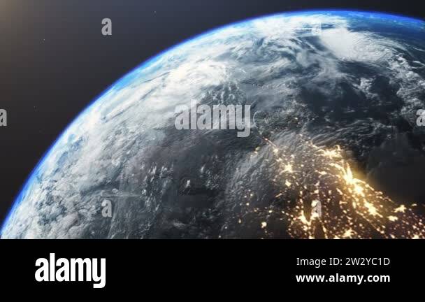 Rotating planet Earth with a real tilt axis and direction of rotation ...