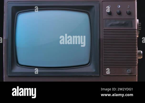 Brown Style retro Tv set with switchers. Old fashioned TV against a ...