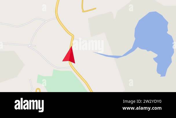 City map navigation route seamless loop. GPS Tracking. Moving red ...