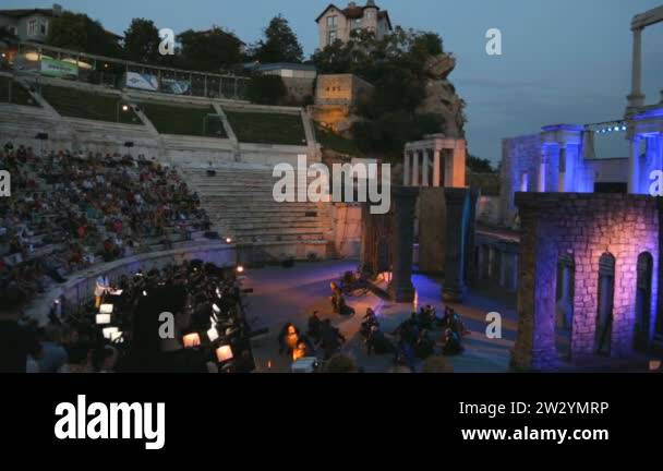 PLOVDIV, BULGARIA - JULY, 2018: Opera festival in amphitheatre Stock ...