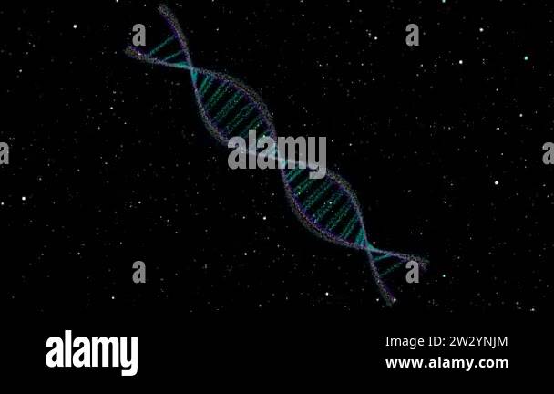 DNA structure science biotechnology abstract colorful line 3D rotate ...