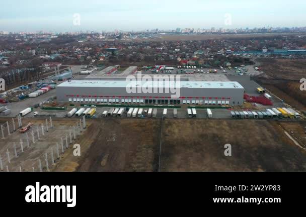 aerial view of mail delivery terminal, Aerial view of Cargo terminal of ...