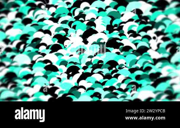 Abstract cycle of moving bubbles or balls. Dynamic digital background ...