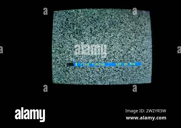 Settings menu on an old TV. Fine tuning. Pixel noise. Black and white ...