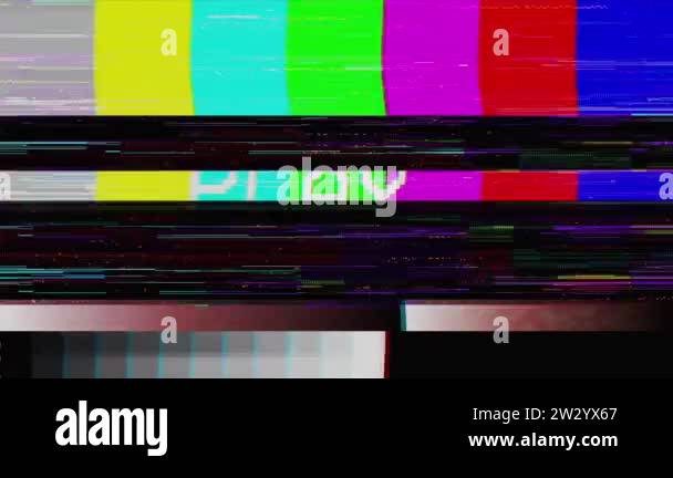 Vintage VHS (Video Home System) defects noise and artifacts effect ...