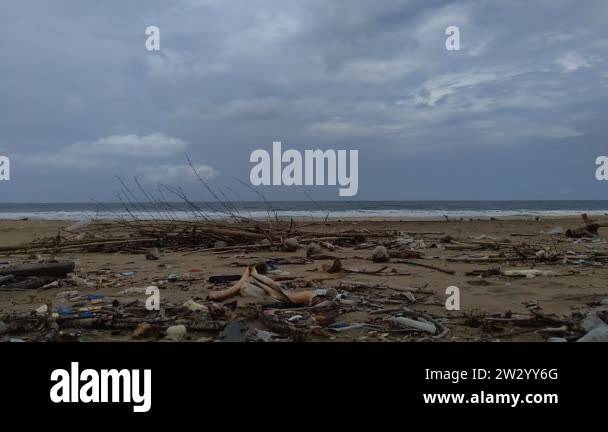 Rubbish in the beach make looks dirty and messy. the pollution because ...