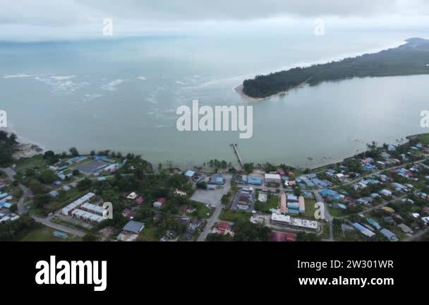 The Sematan Beach and Coastline of the most southern part of Sarawak ...