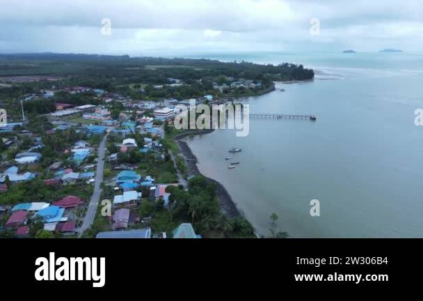 The Sematan Beach and Coastline of the most southern part of Sarawak ...