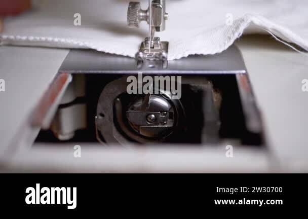Mechanism of Operation of the Sewing Machine. Shuttle Hook System. Slow ...