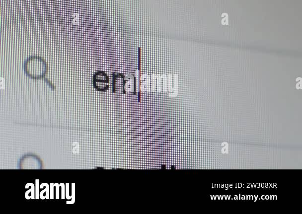 Empty New York search bar extreme close-up typing text box. Macro Stock ...