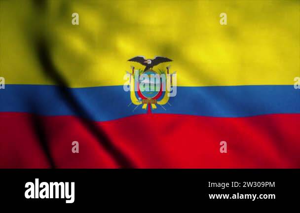 Ecuador flag waving in the wind. National flag of Ecuador. Sign of ...