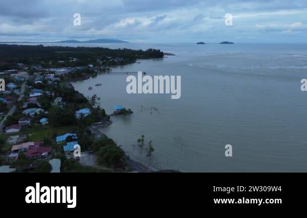 The Sematan Beach and Coastline of the most southern part of Sarawak ...