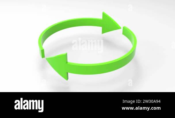 4K Animation Loop Orbit of Green Eco Recycle Arrows, Recycled Icon and ...