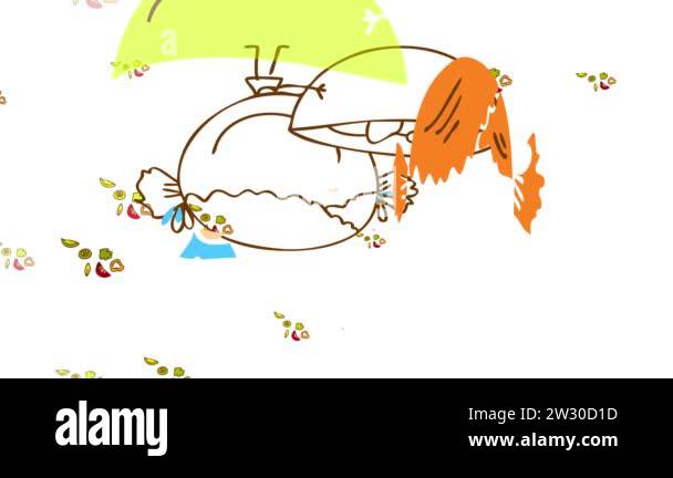 Bouncing Flat Elements Forming Colors Fitting In Their Place Of Drawing ...