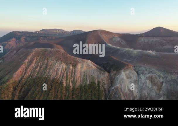 Beautiful aerial video from flying drone of Amazing grand Vulcano ...