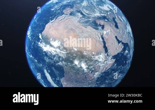 Rotating planet Earth with a real axis of inclination and direction of ...