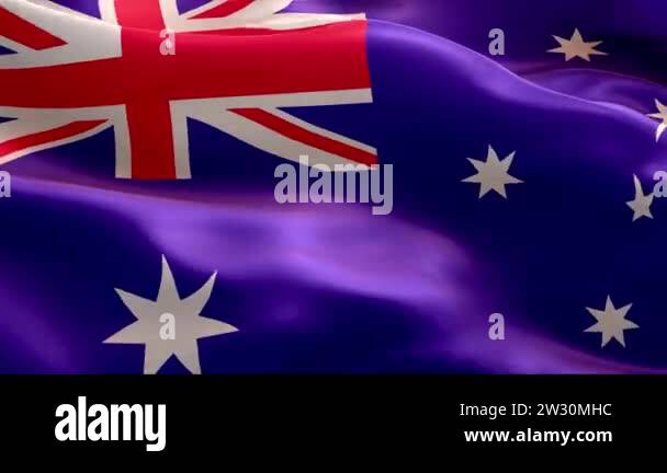 Flag of Australia waving in the wind. 4K High Resolution Full HD ...