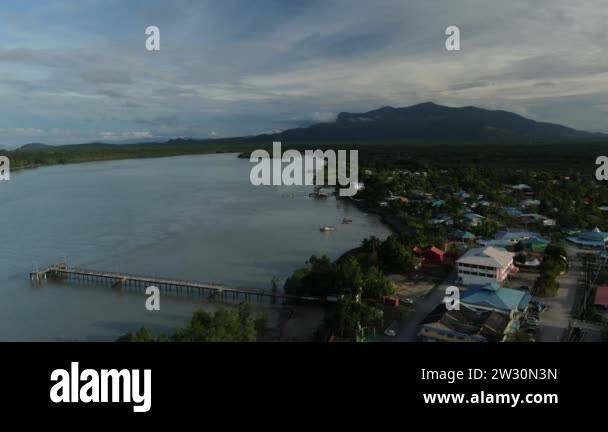 The Sematan Beach and Coastline of the most southern part of Sarawak ...