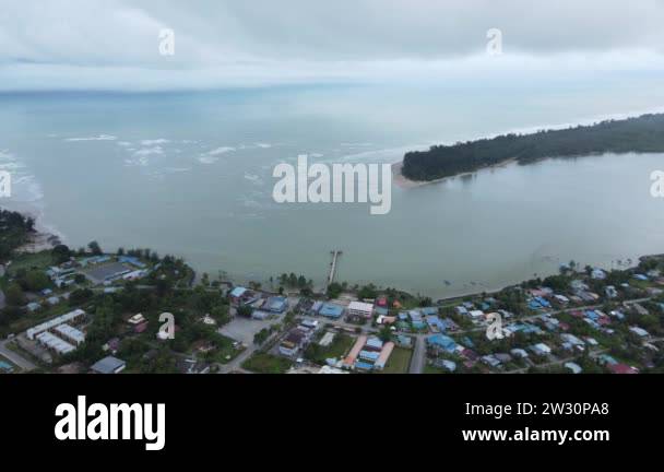 The Sematan Beach and Coastline of the most southern part of Sarawak ...