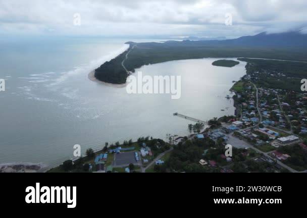 The Sematan Beach and Coastline of the most southern part of Sarawak ...