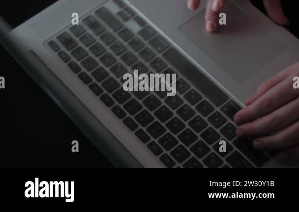 businessman hands type on laptop keyboard business 4K Hands touch ...