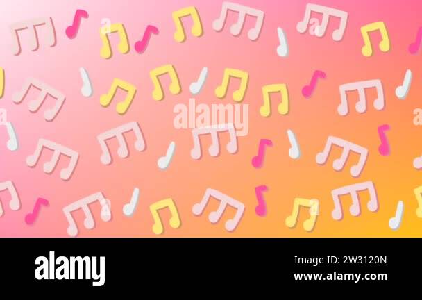 musical notes shaking under a musical rhythm on a sunny background ...