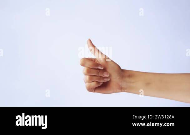 Female hand show thumbs up gesture. Woman hand rise OK, good sign ...