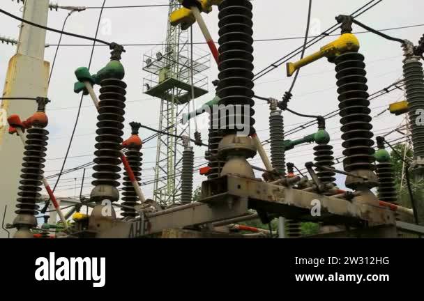 Earthing connector in high voltage electrical switchgear Stock Video ...