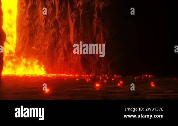 Hell gates. Road to hell fire. Devil portal. Sinner. Religious concept ...