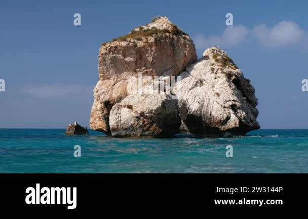Aphrodite's Stone on Petra tou Romiou or Aphrodite Rock Beach, one of ...
