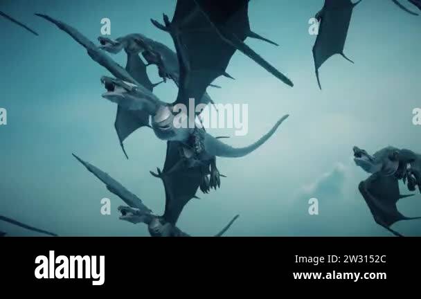 flying Wyvern Dragons In Air 4k Stock Video Footage - Alamy
