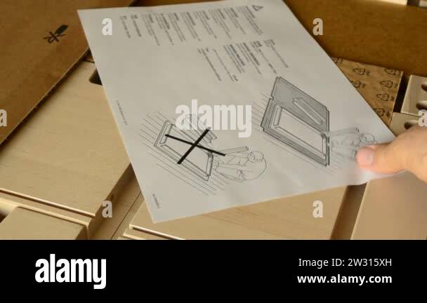 Turin, Italy - July, 2019: Pan on instructions for mounting the Ikea ...
